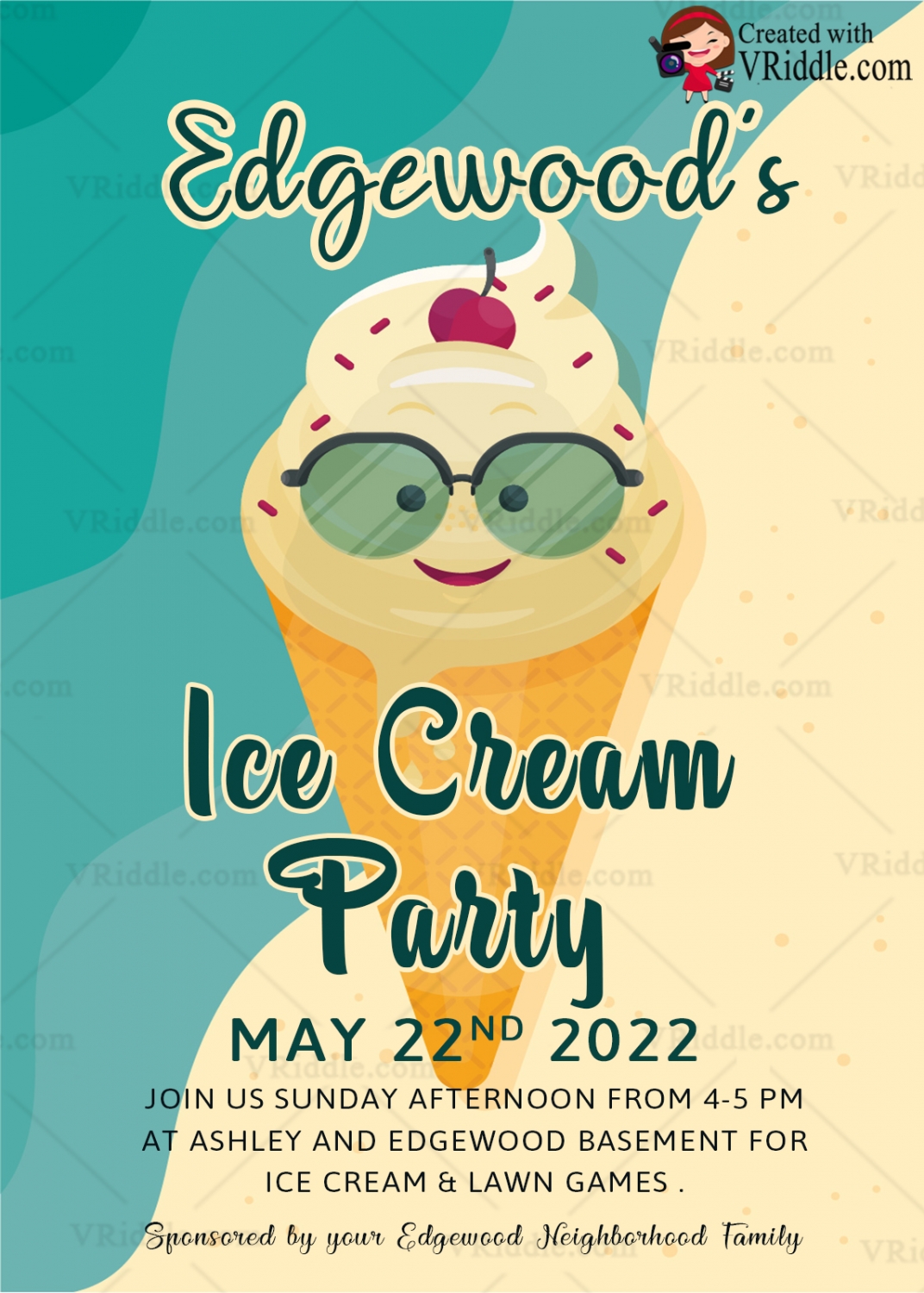 Ice cream party flyer – VRiddle