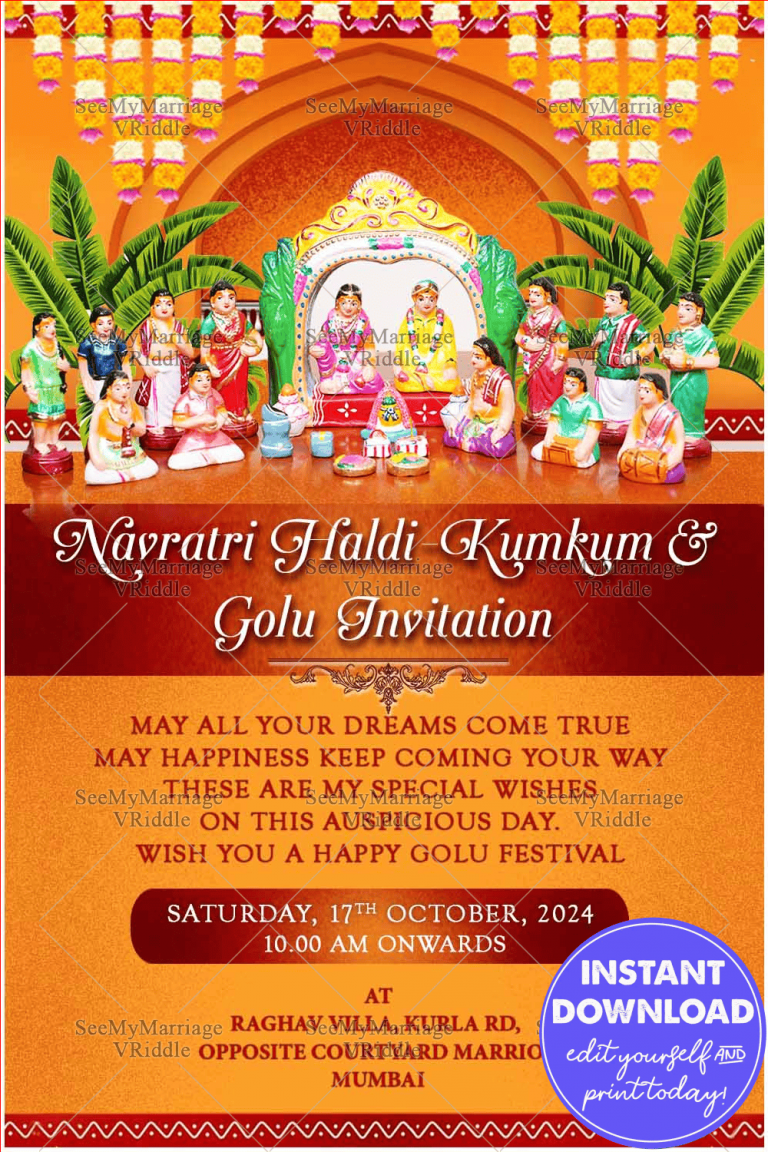 Navratri Kumkum Haldi Golu invitation – VRiddle